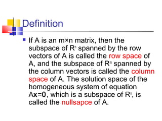 Null space, Rank and nullity theorem | PPT