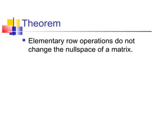Null space, Rank and nullity theorem | PPT