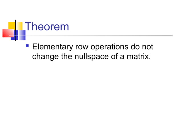 Null space, Rank and nullity theorem | PPT