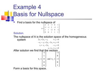 Null space, Rank and nullity theorem | PPT