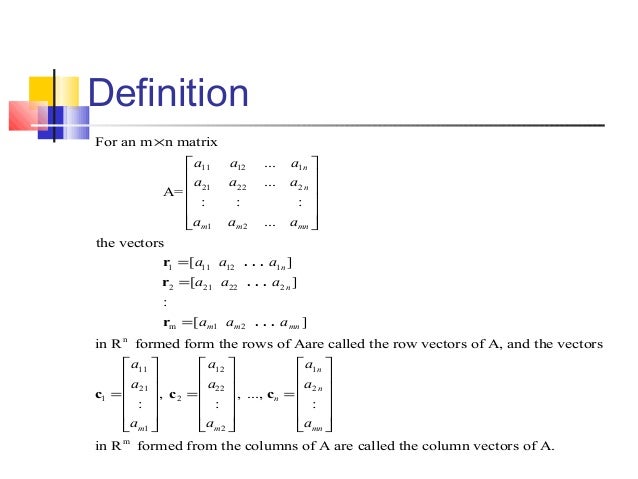 Null space, Rank and nullity theorem Null space, Rank and nullity theorem
