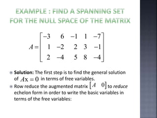 Null space and rank nullity theorem | PPTX