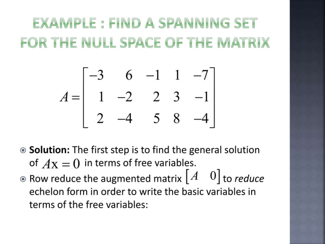 Null space and rank nullity theorem | PPTX