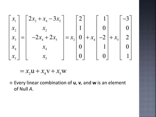 Null space and rank nullity theorem | PPTX