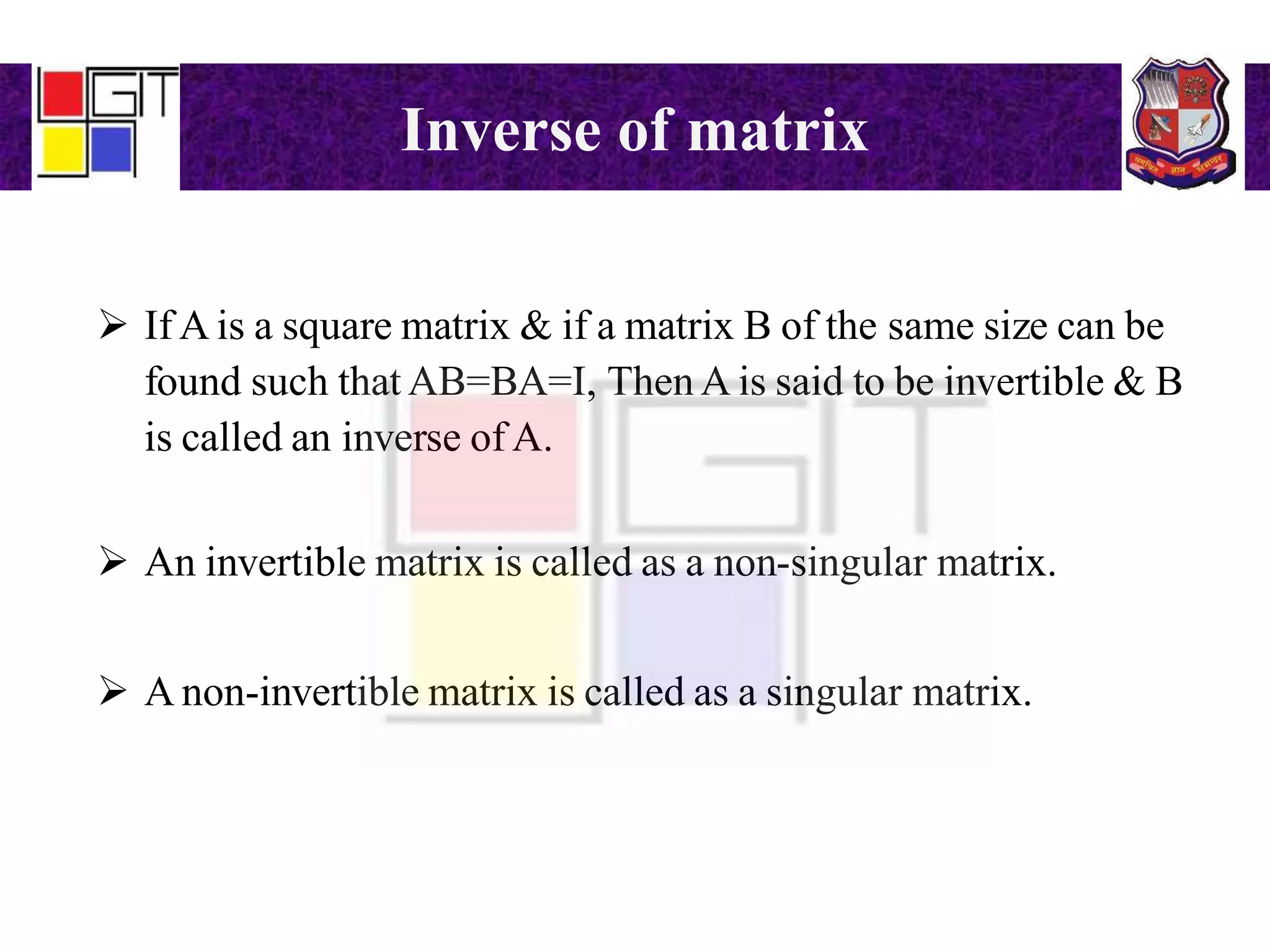 Inverse of a Matrix | PPTX
