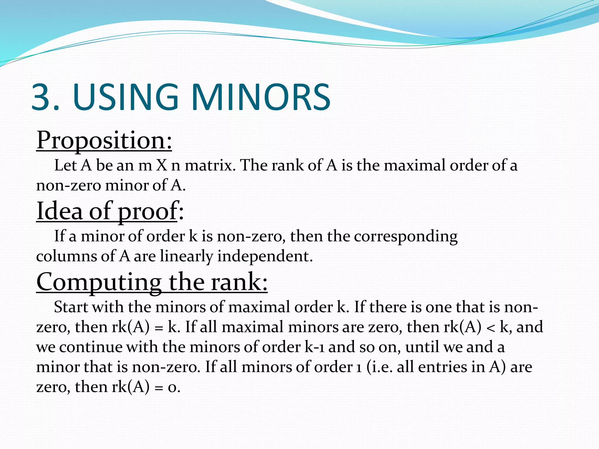 rank of matrix | PPTX