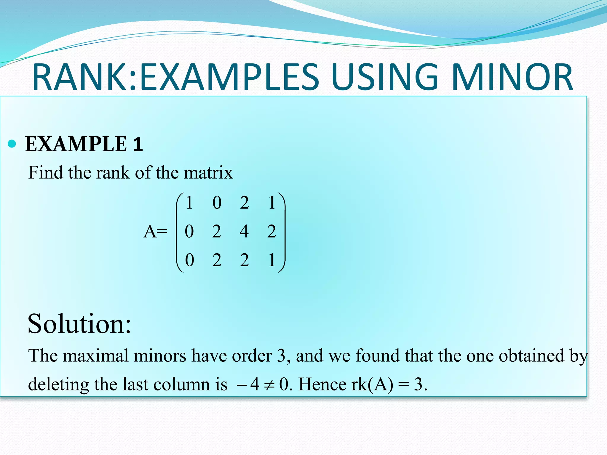 rank of matrix | PPTX