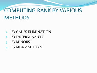 rank of matrix | PPTX