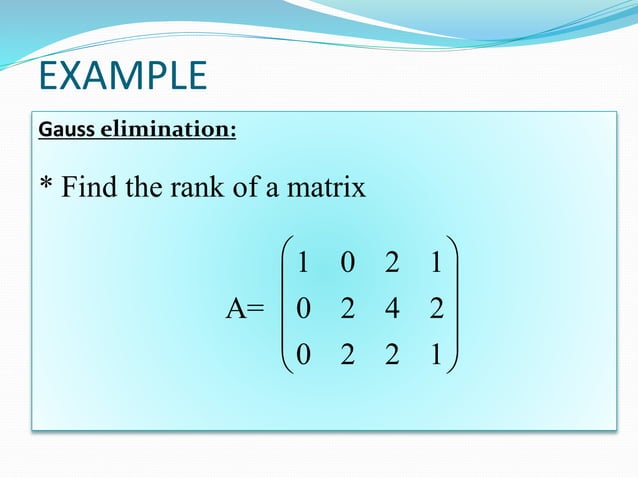 rank of matrix | PPTX | Computing | Technology & Computing