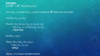 Linear transforamtion and it,s applications.(VCLA) | PPT