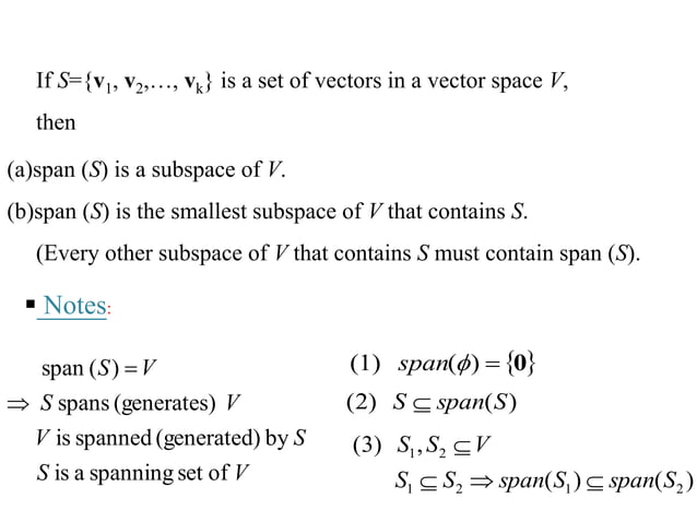Vector Spaces,subspaces,Span,Basis | PPTX | Programming Languages | Computing