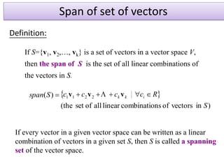 Vector Spaces,subspaces,Span,Basis | PPT