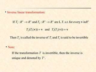 linear transformation | PPT