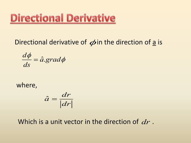 Gradient Directional Derivative Divergence Curl Pptx