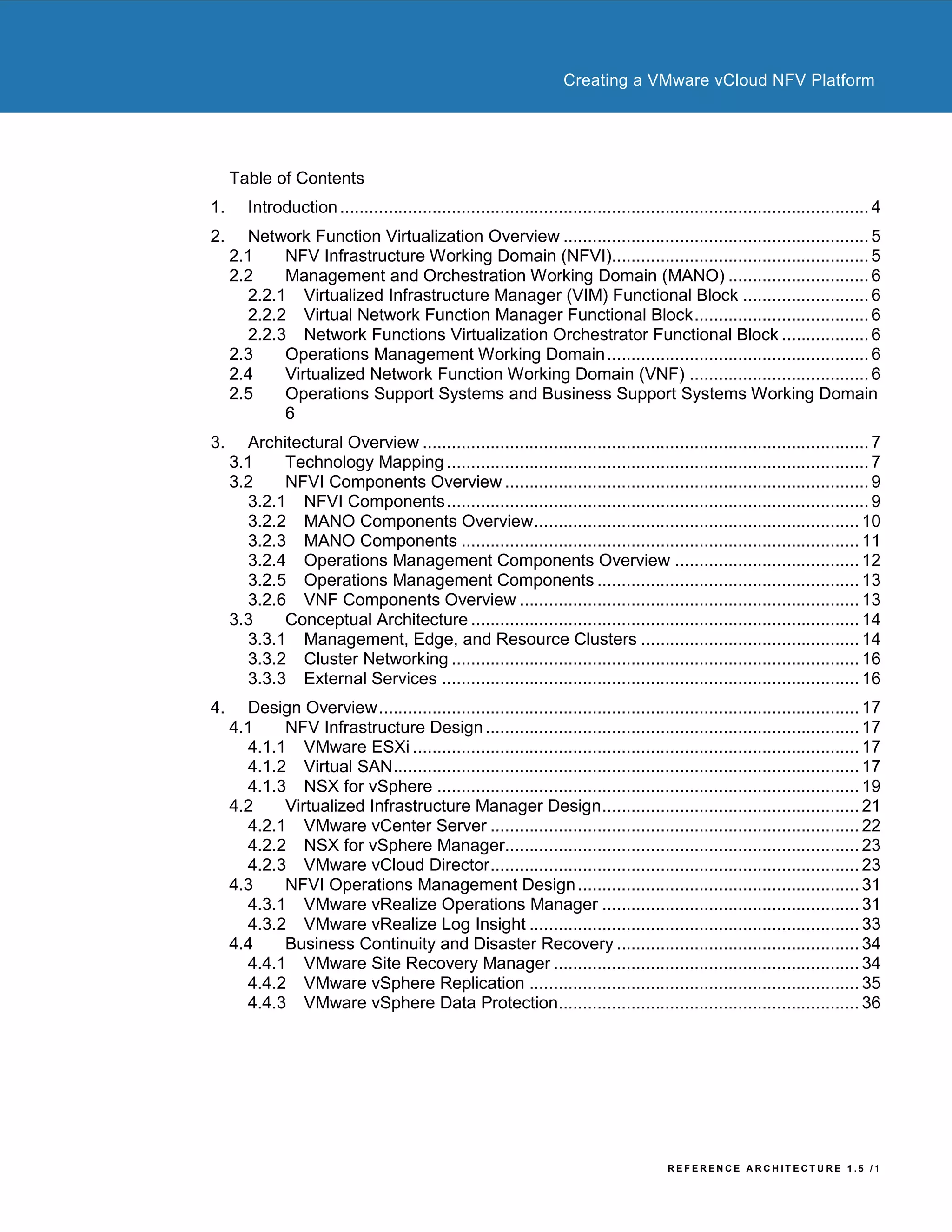 VMware vCloud NFV Reference Architecture | PDF