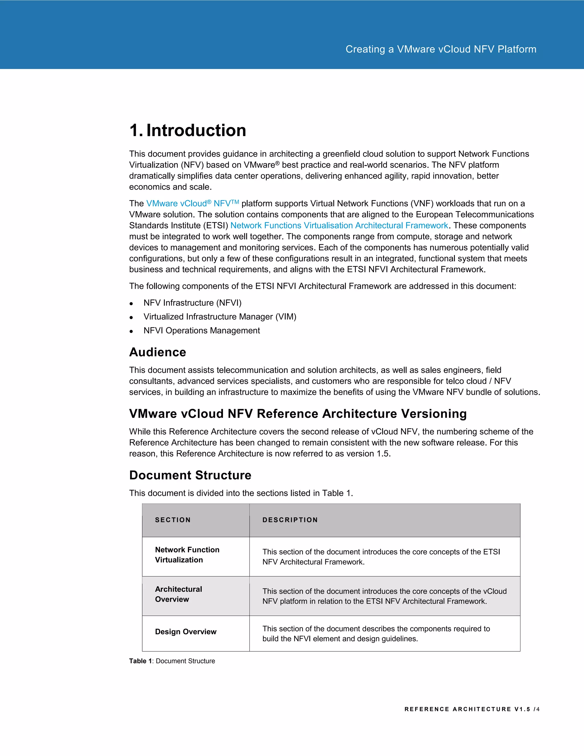 VMware vCloud NFV Reference Architecture | PDF