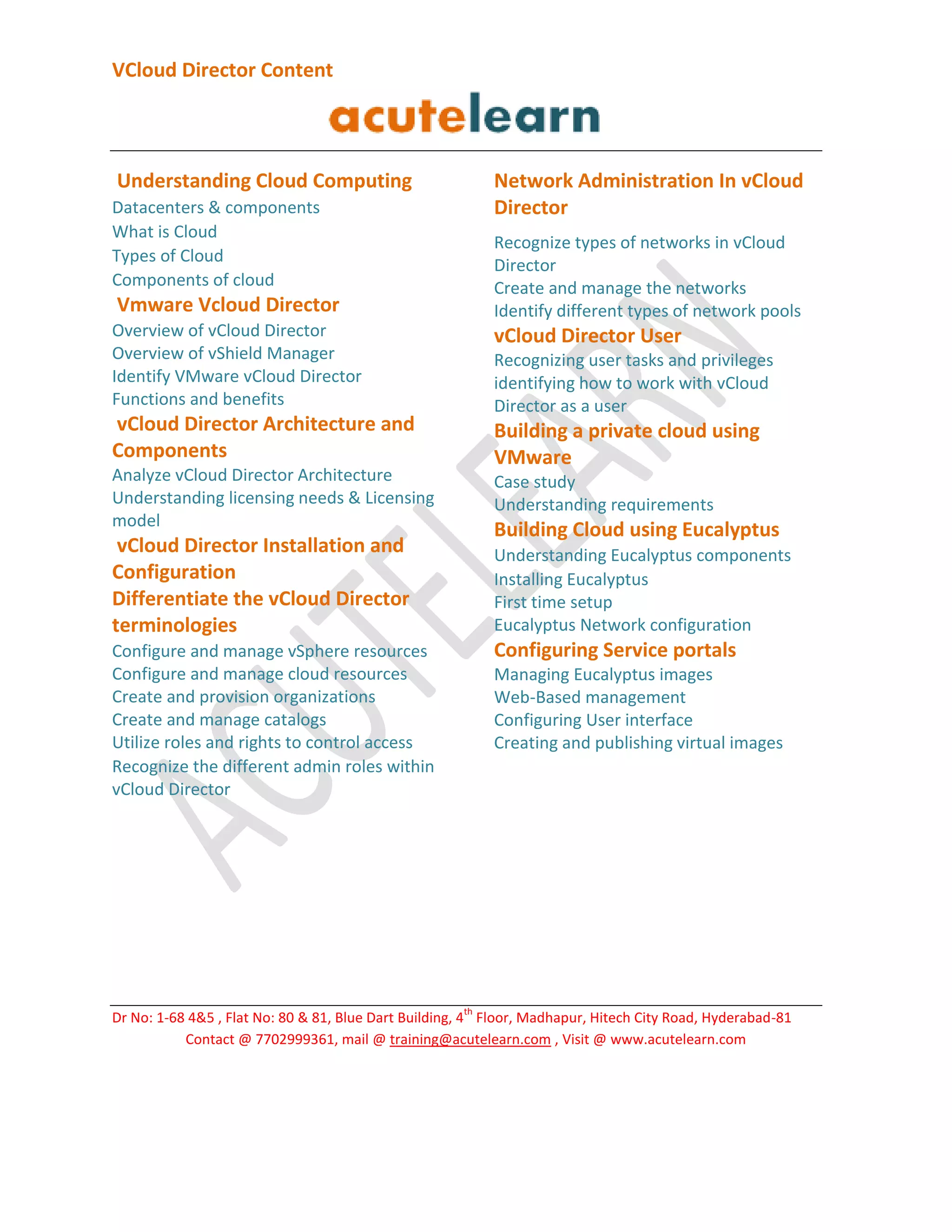Vcloud computing training@acutelearn-7702999371 | PDF