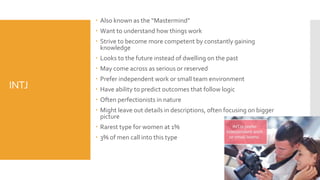 Finding Careers to Match your Myers Briggs Personality Type | PPTX