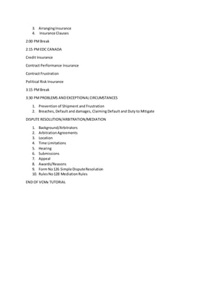 VCMx International Standard Form Contracts, Training Part1 | PDF