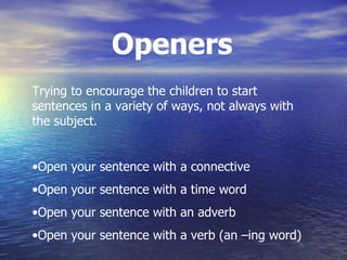 Vcop Workshop for Big Writing | PPT