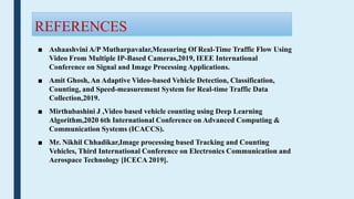 Vehicle counting for traffic management | PPTX