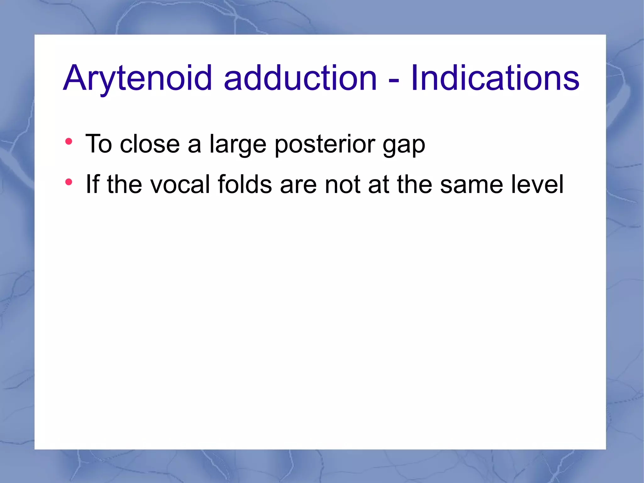 Vocal cord paralysis current concepts | PPT