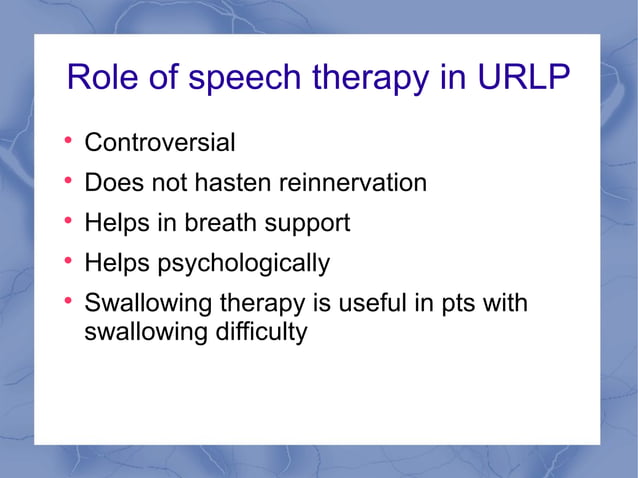 Vocal cord paralysis current concepts | PPT
