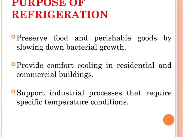 Vapor compression regrigeration cycle used for regrigeration. | PPTX ...
