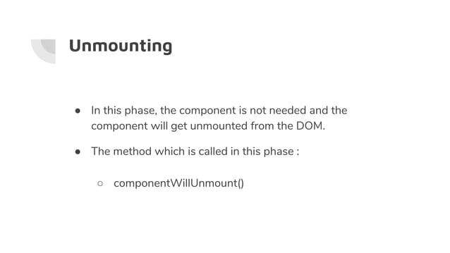 React-JS Component Life-cycle Methods | PPTX | Web Development | Internet