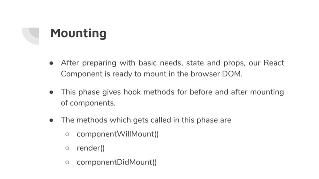 React Js Component Life Cycle Methods Ppt