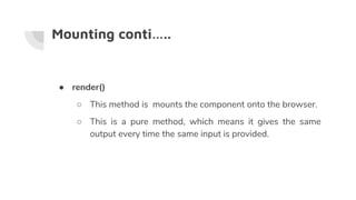 React-JS Component Life-cycle Methods | PPTX