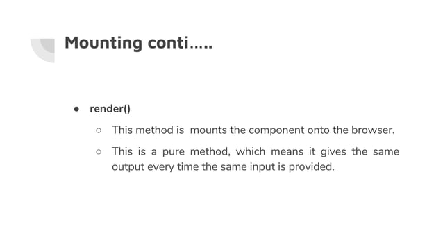 React-JS Component Life-cycle Methods | PPTX | Web Development | Internet