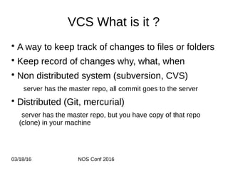 Version Control Systems with git (and github) as an example | PPT
