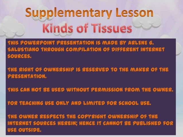 VC Supplementary Lesson: Tissues | PPTX | Digestive Disorders ...
