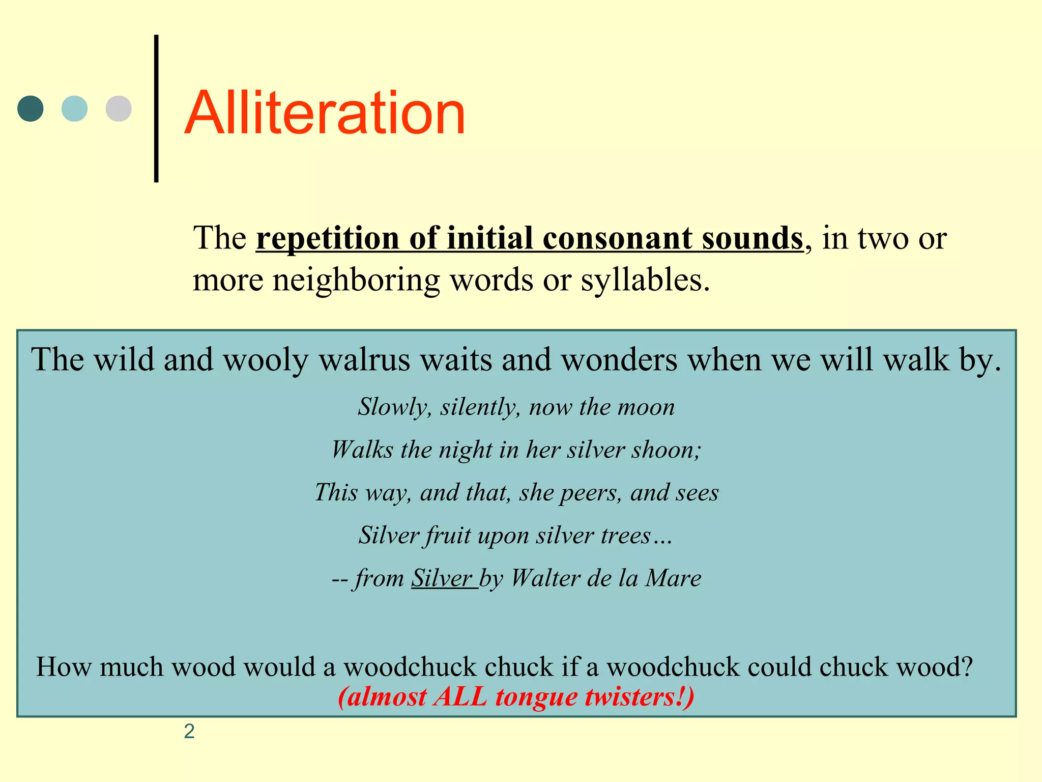 Elements of Poetry: Sound Devices | PPT