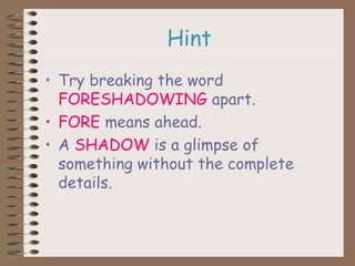 Foreshadowing & Flashback Techniques! | PPT