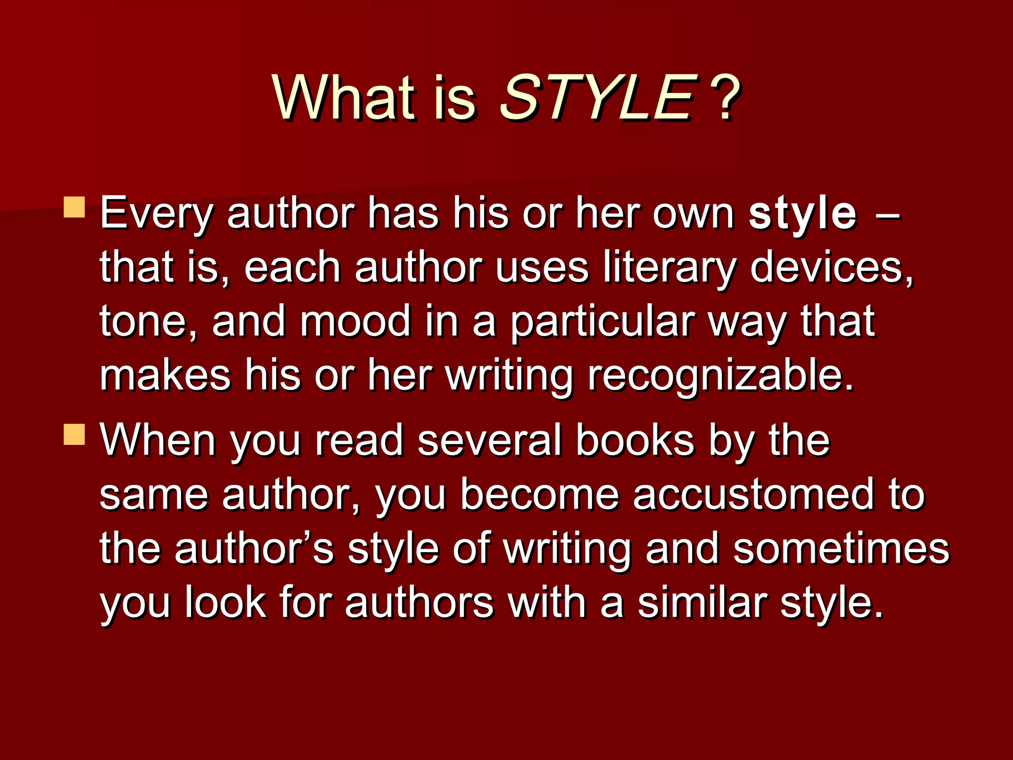 Style, Tone, & Mood | PPT