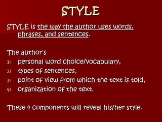Style, Tone, & Mood | PPT