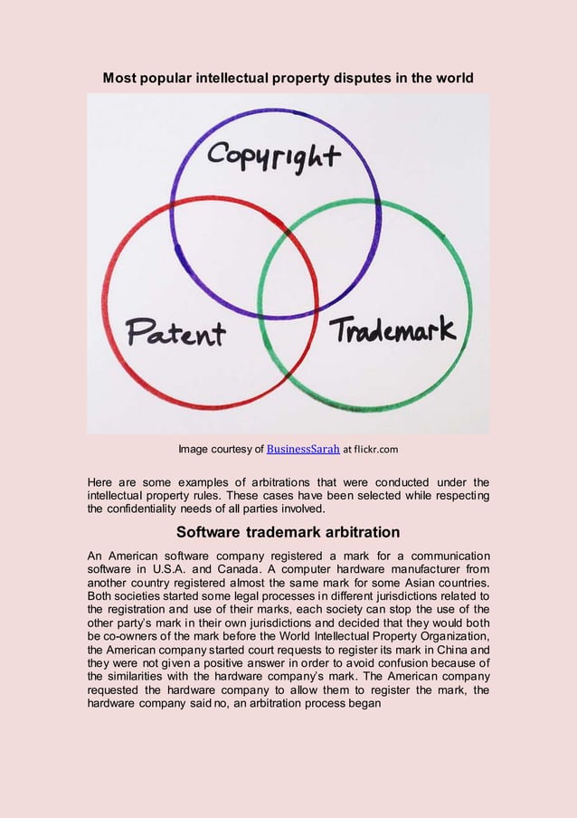 Most popular intellectual property disputes in the world | PDF