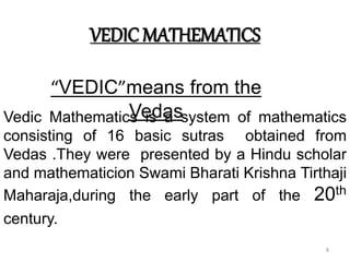 vedic maths | PPTX