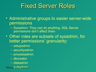 Dealing with SQL Security from ADO.NET | Operating Systems | Computer ...