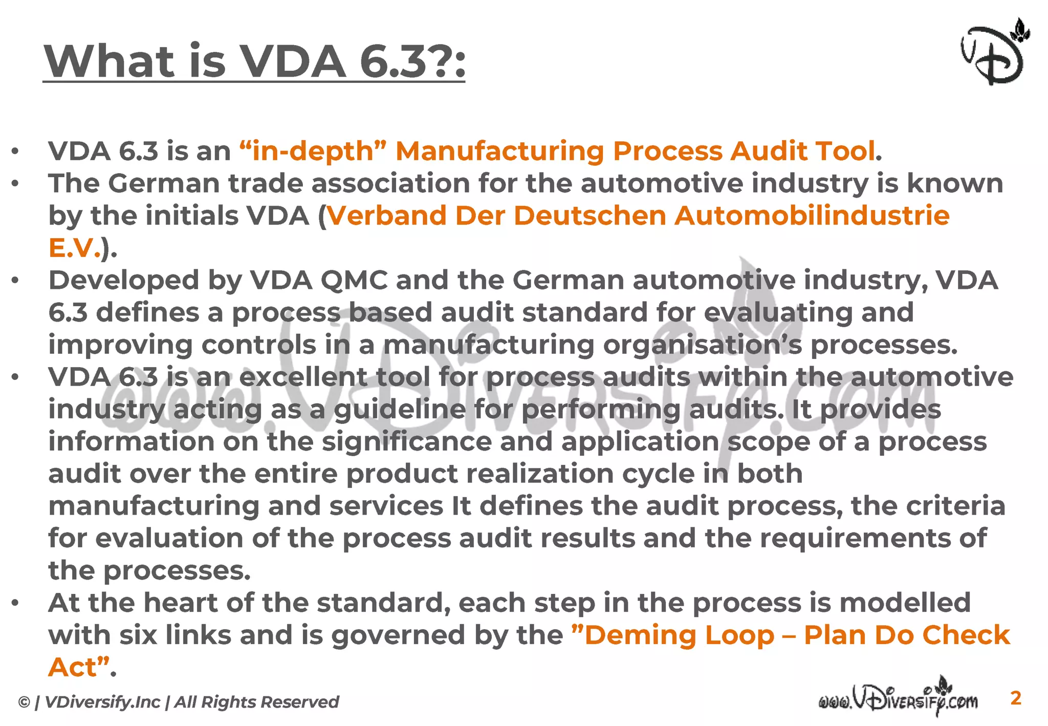 VDA 6.3 Training Material From VDiversify.com | VDA 6.3 Process Audit ...
