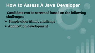 How to assess & hire Java developers accurately? | PDF