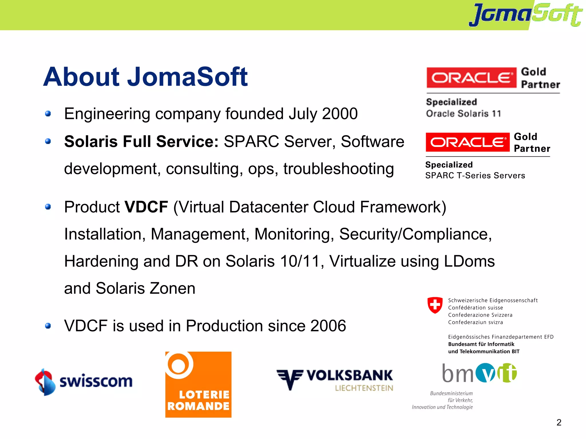 JomaSoft VDCF - Solaris Private Cloud | PDF