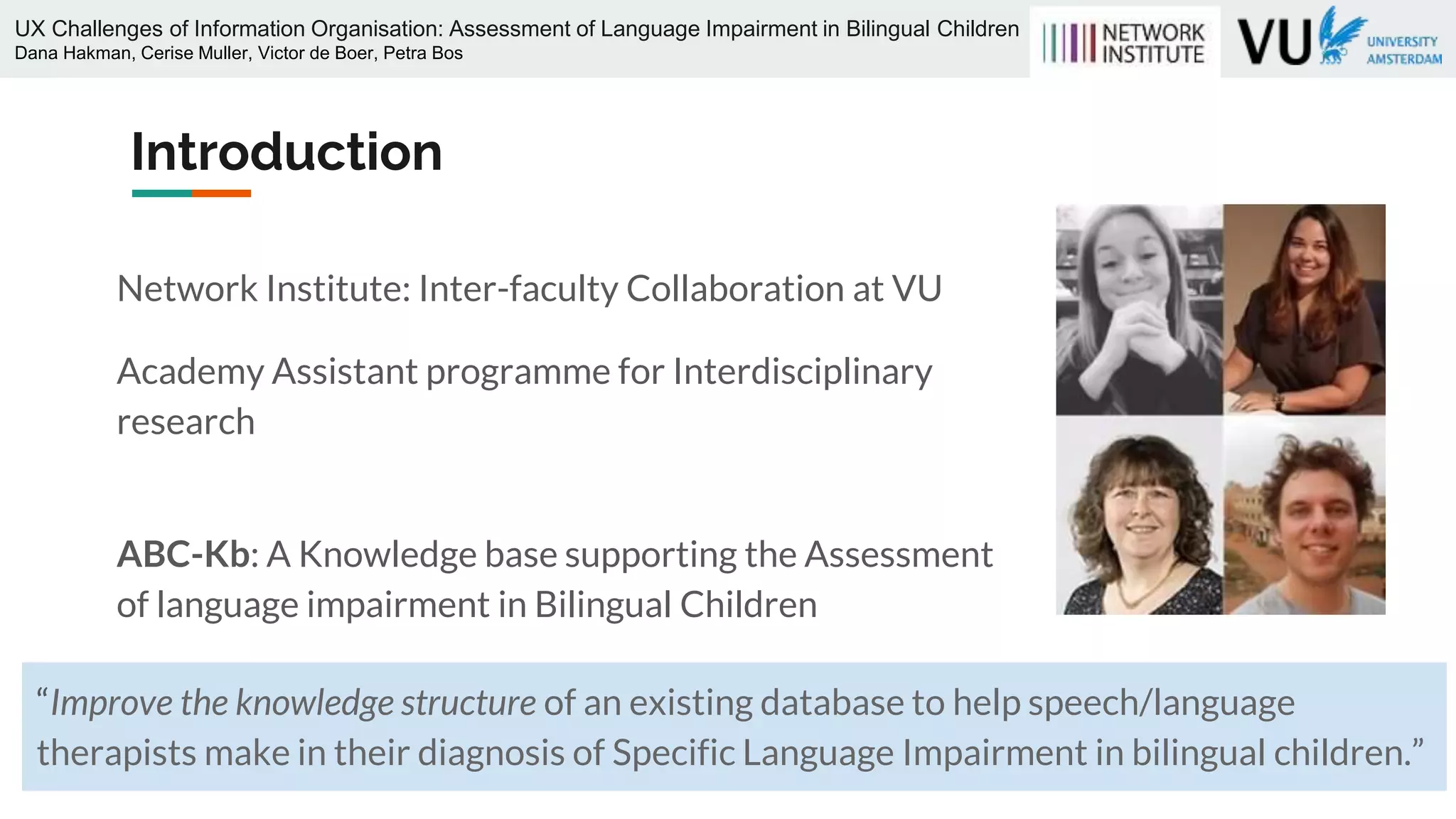 UX Challenges of Information Organisation: Assessment of Language Impairment in Bilingual ...
