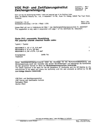 Vde certificate | PDF