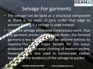 GEANOZ RAW Selvage Denim Jeans India | PDF