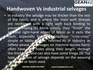 GEANOZ RAW Selvage Denim Jeans India | PDF