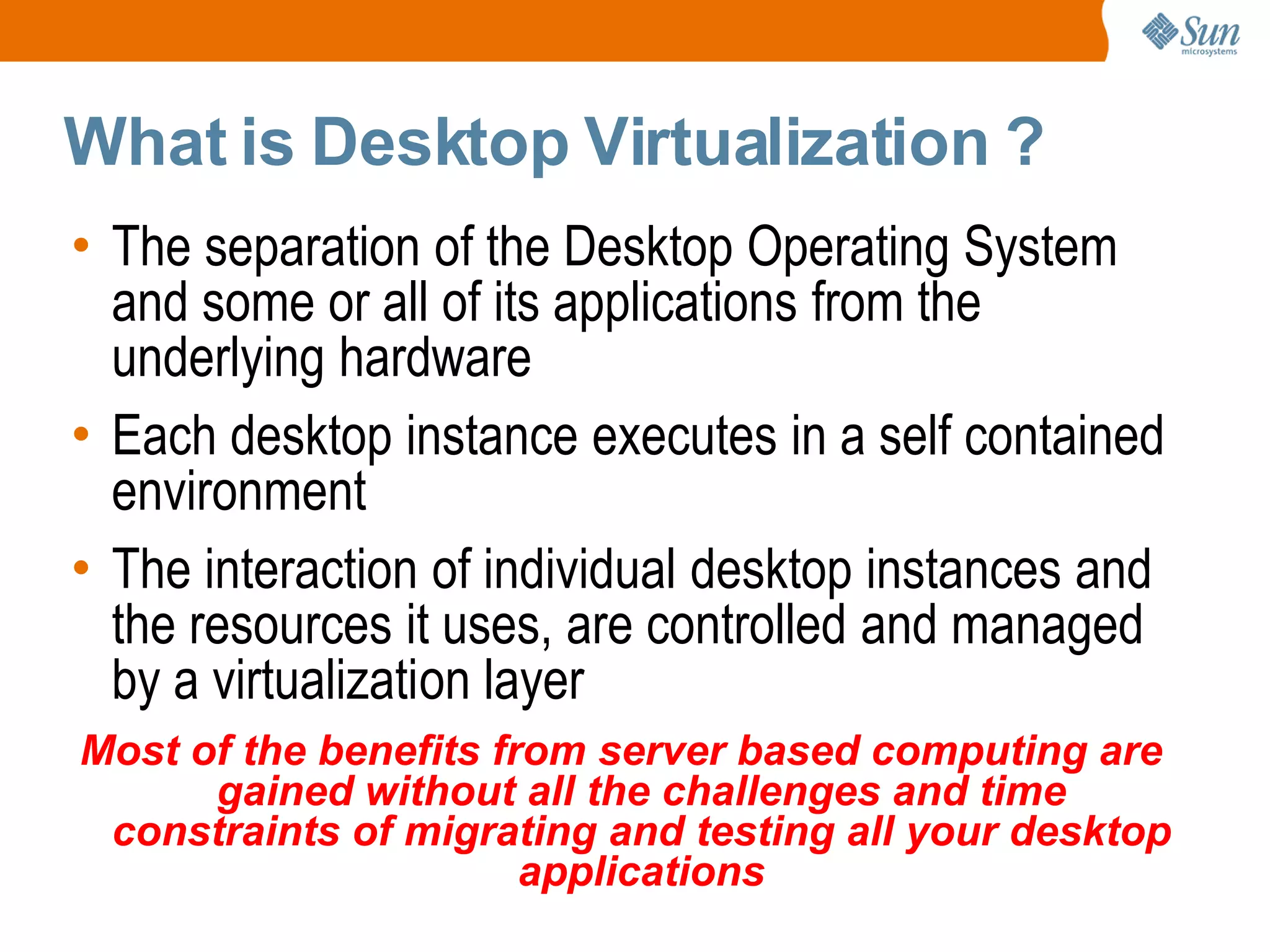 Sun/Oracle Desktop Virtualization | PDF