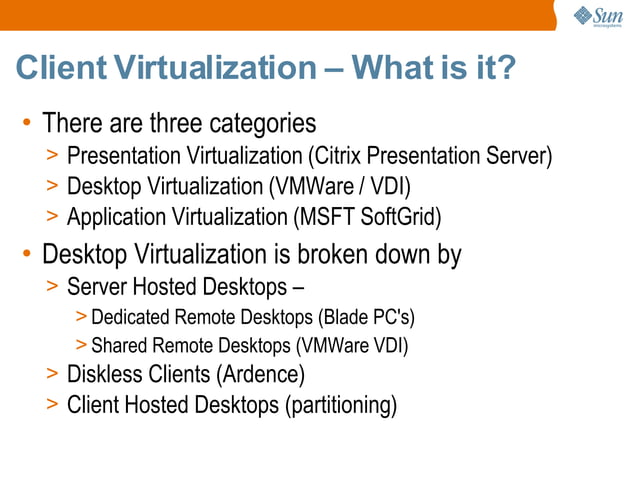 Sun/Oracle Desktop Virtualization | PDF